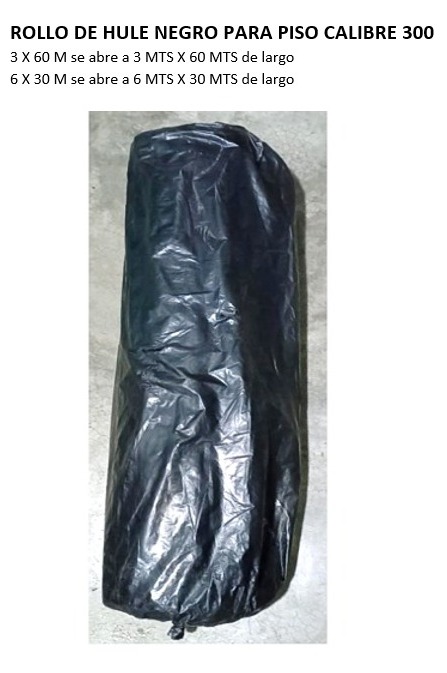 ROLLO DE HULE NEGRO PARA PISO 3 X 60 MTS. CALIBRE 300 – DFR
